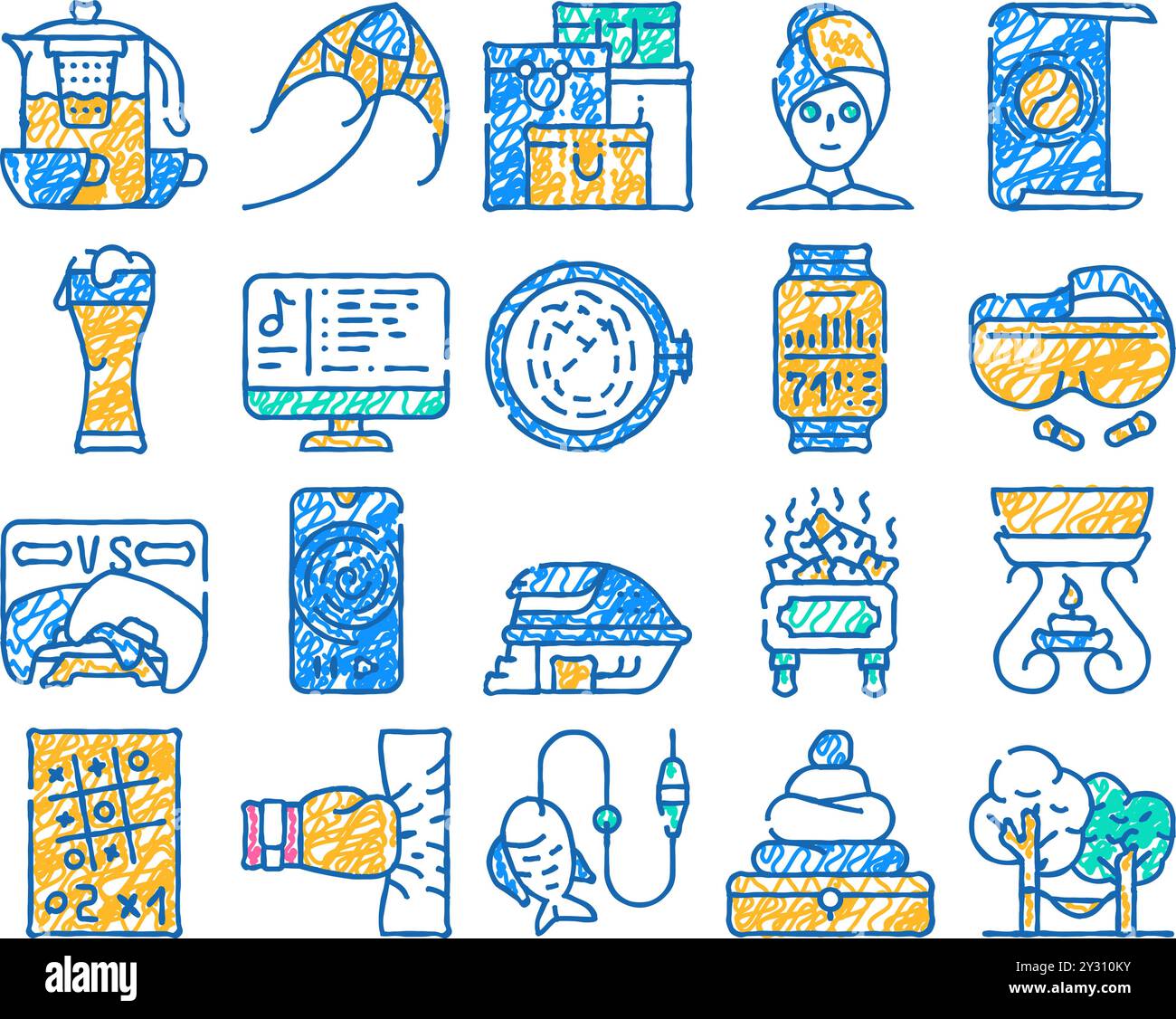relax therapy time icon hand drawn Stock Vector Image & Art - Alamy
