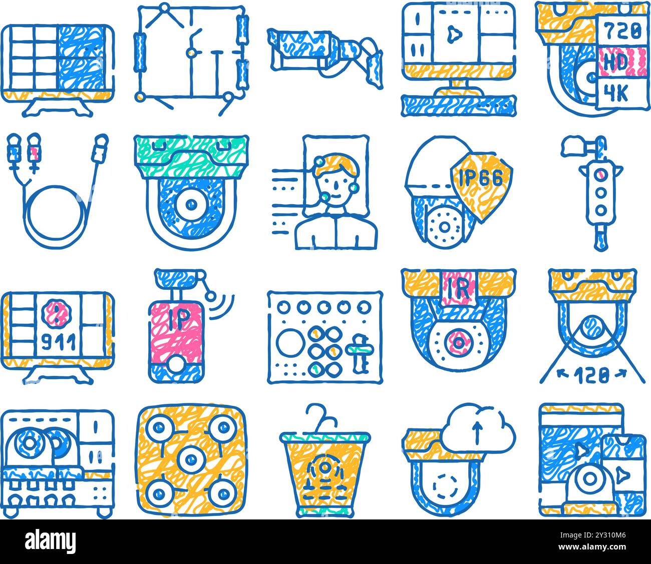 Cctv traffic monitor security Stock Vector Images - Alamy