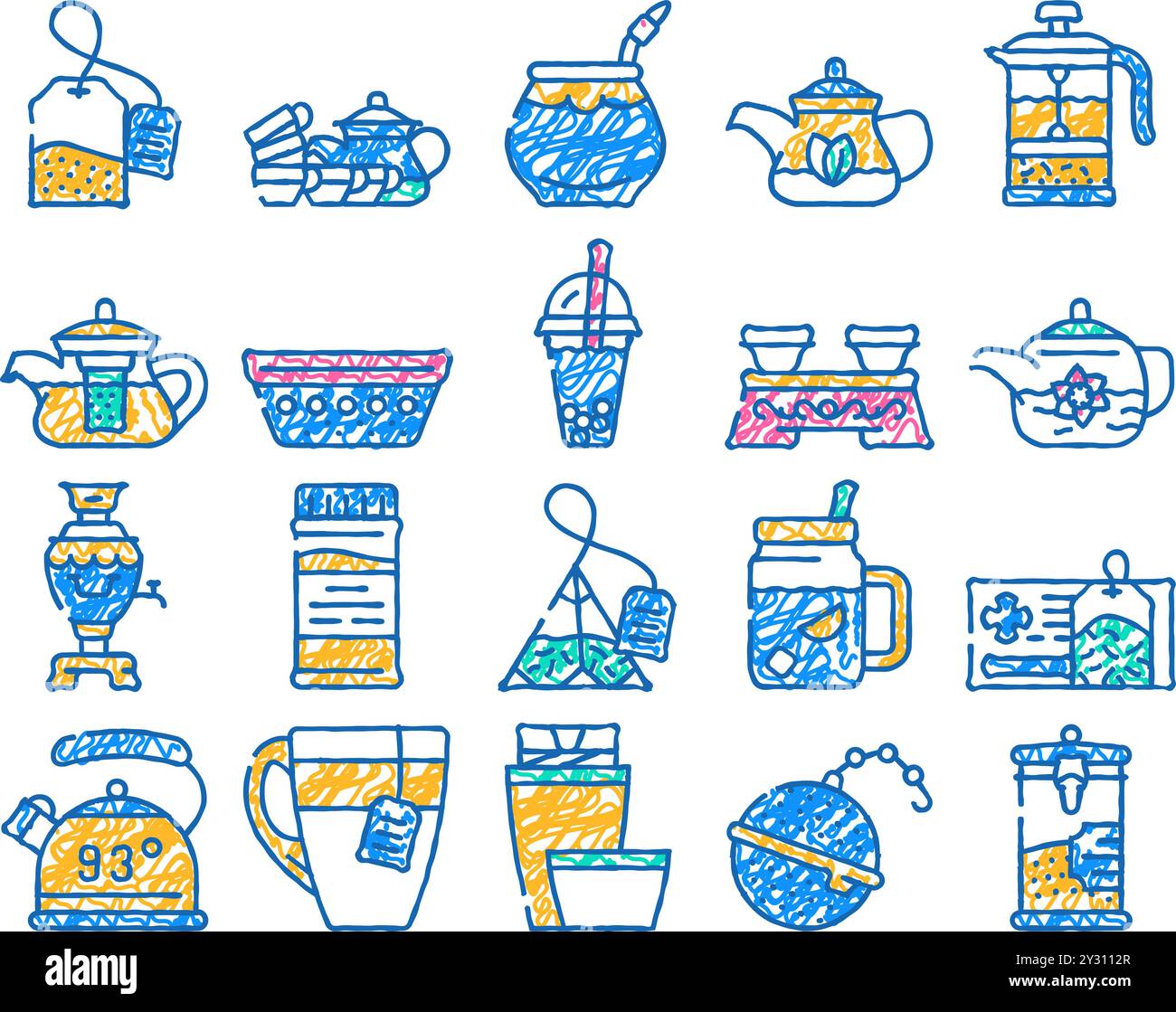 Set table tea drinking Stock Vector Images - Alamy