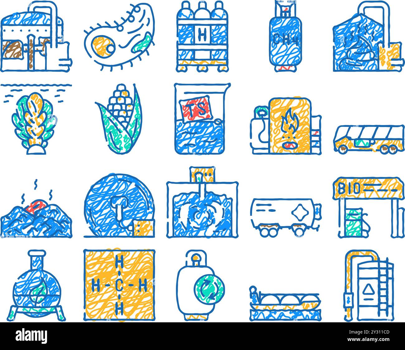 biogas energy fuel icon hand drawn Stock Vector Image & Art - Alamy