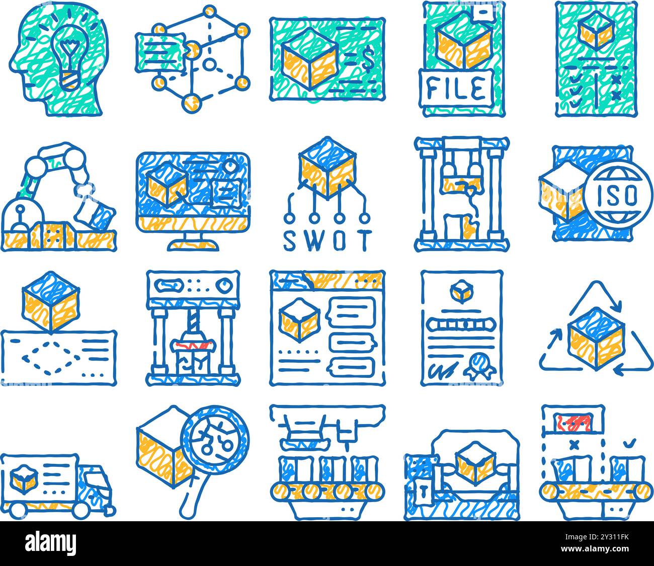 production business icon hand drawn Stock Vector Image & Art - Alamy