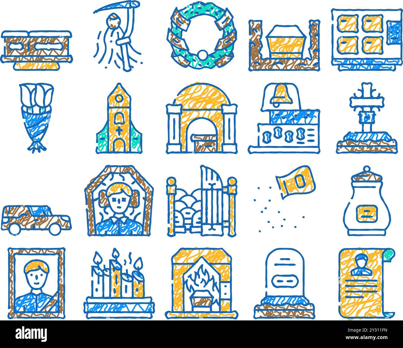 funeral dead ceremony icon hand drawn Stock Vector Image & Art - Alamy