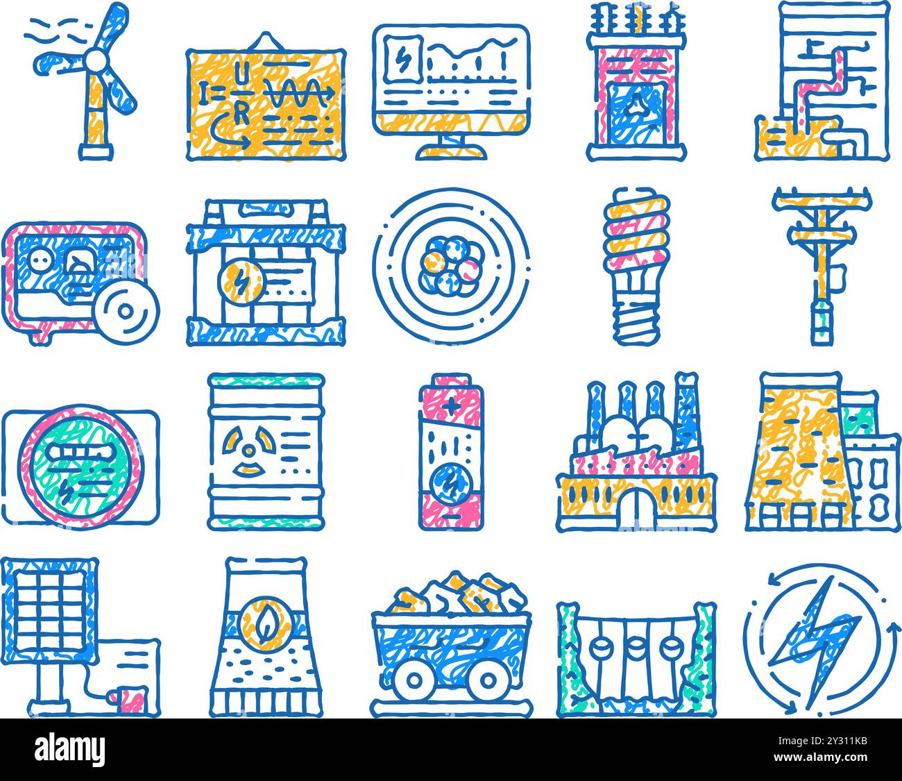 energy manufacturing icon hand drawn Stock Vector Image & Art - Alamy