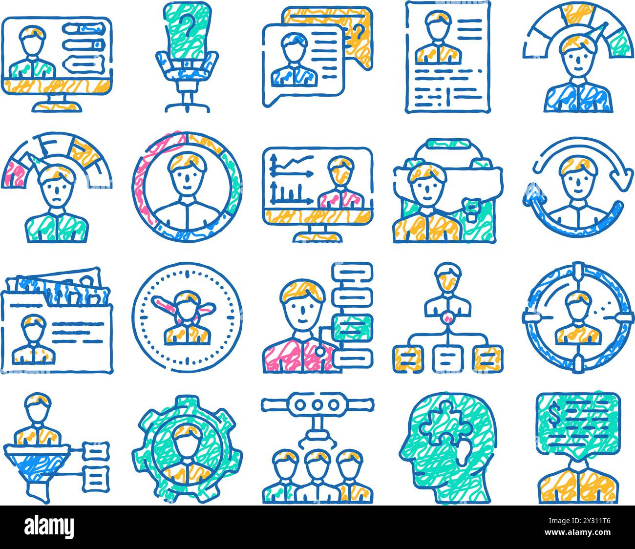 human resources hr department icon hand drawn Stock Vector Image & Art ...