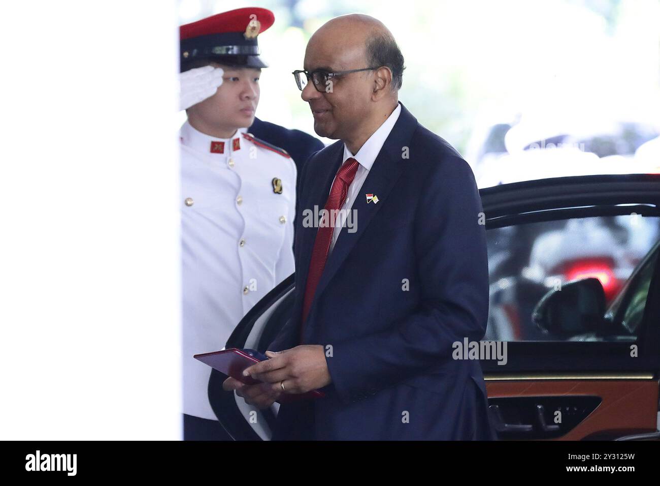 Singaporean President Tharman Shanmugaratnam arrives at National ...