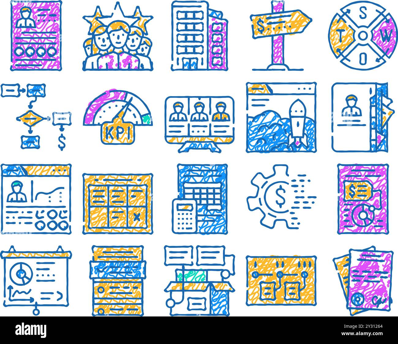 business management business icon hand drawn Stock Vector Image & Art ...
