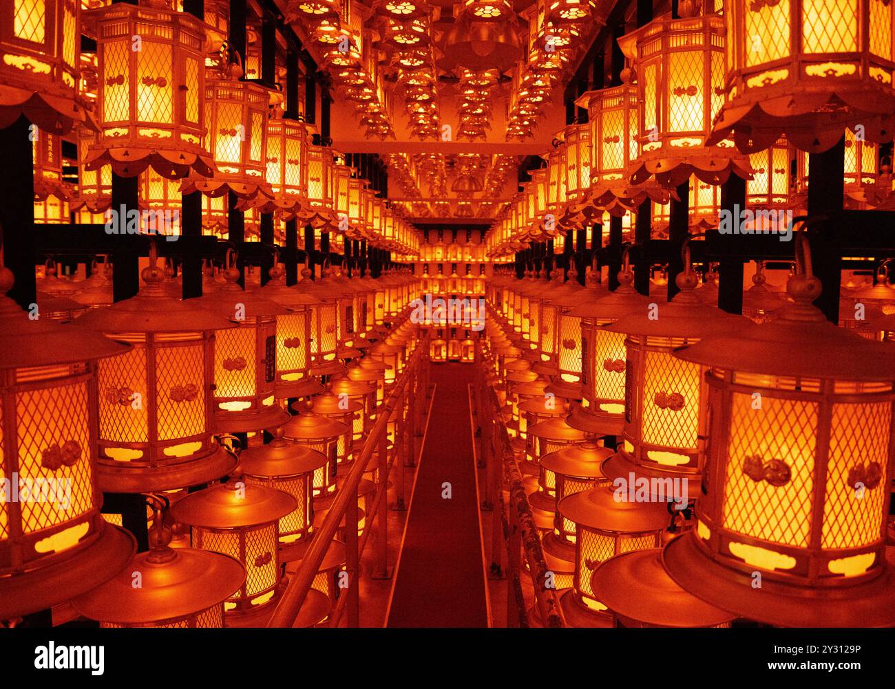 Torodo Hall, the Hall of Lanterns, in Okunoin, Wakayama, Japan Stock ...