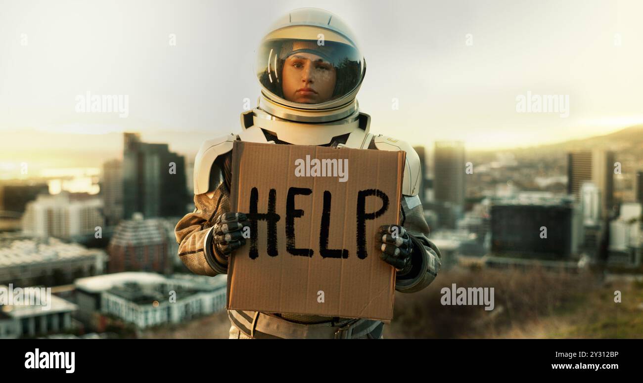 Alone astronaut in futuristic space hi-res stock photography and images ...