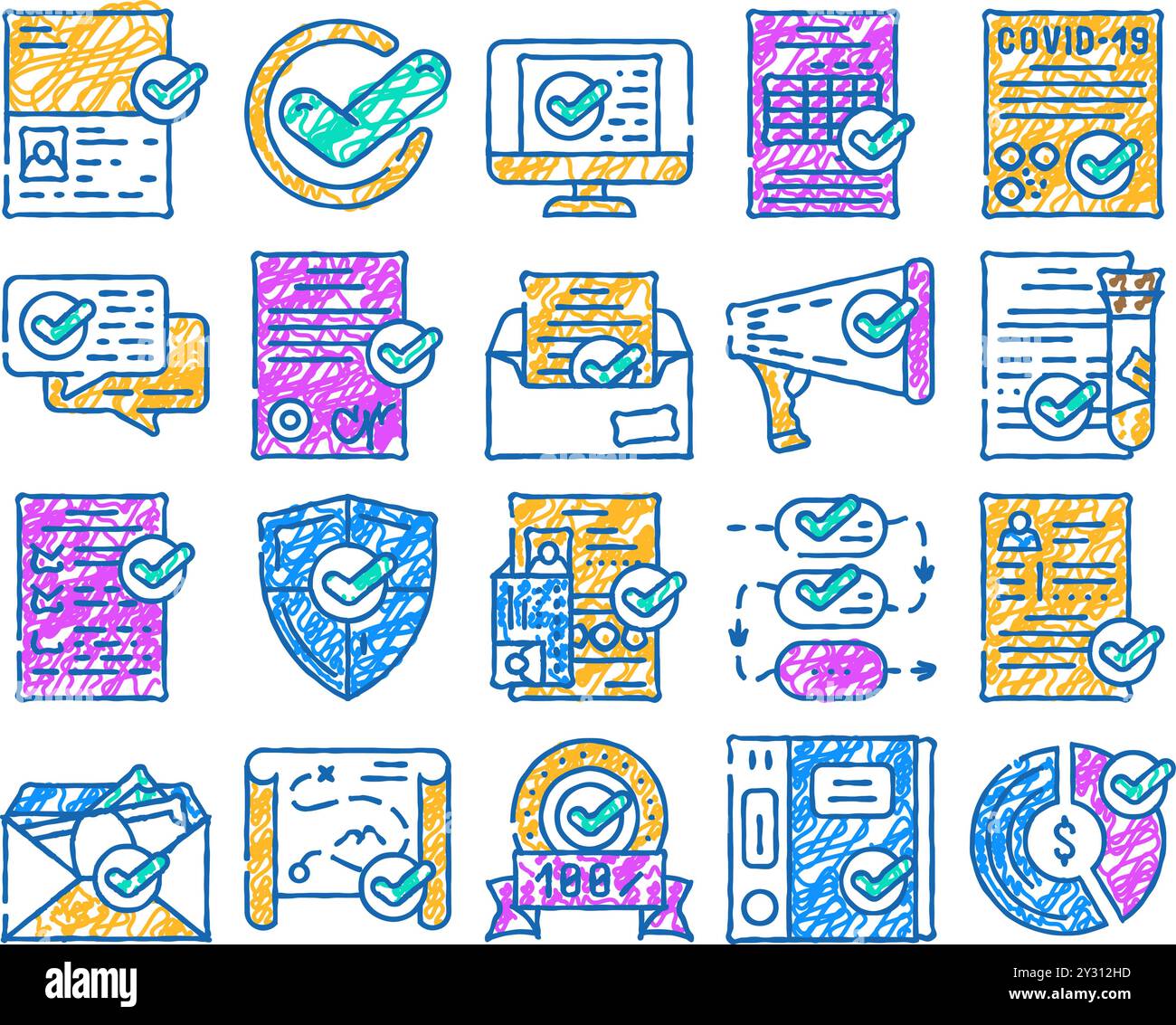 compliance quality procedure icon hand drawn Stock Vector Image & Art ...