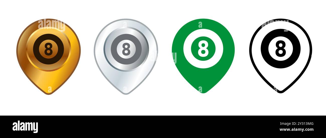 Billiards location pool zone map direction pinpoint sport destination ...