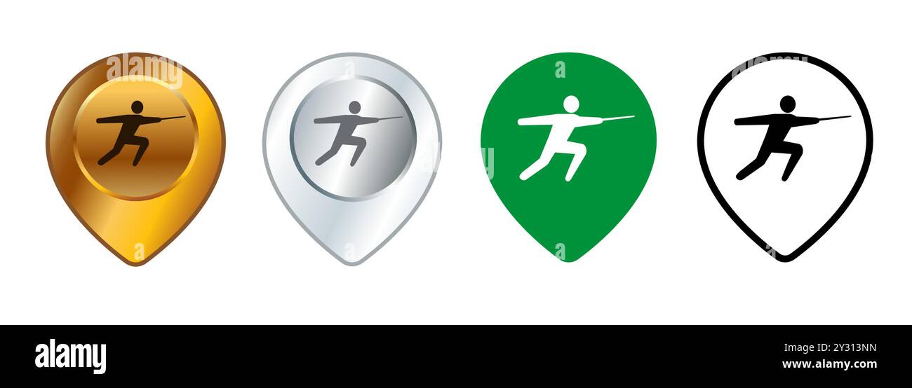 Fencing area map location pinpoint destination route guide sport arena ...