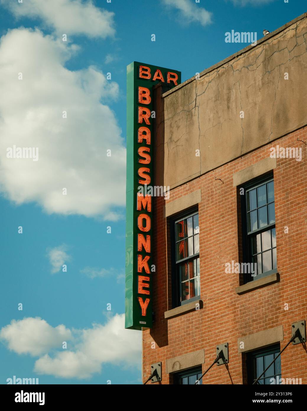 Brass Monkey Bar neon sign in the Meatpacking District, Manhattan, New ...