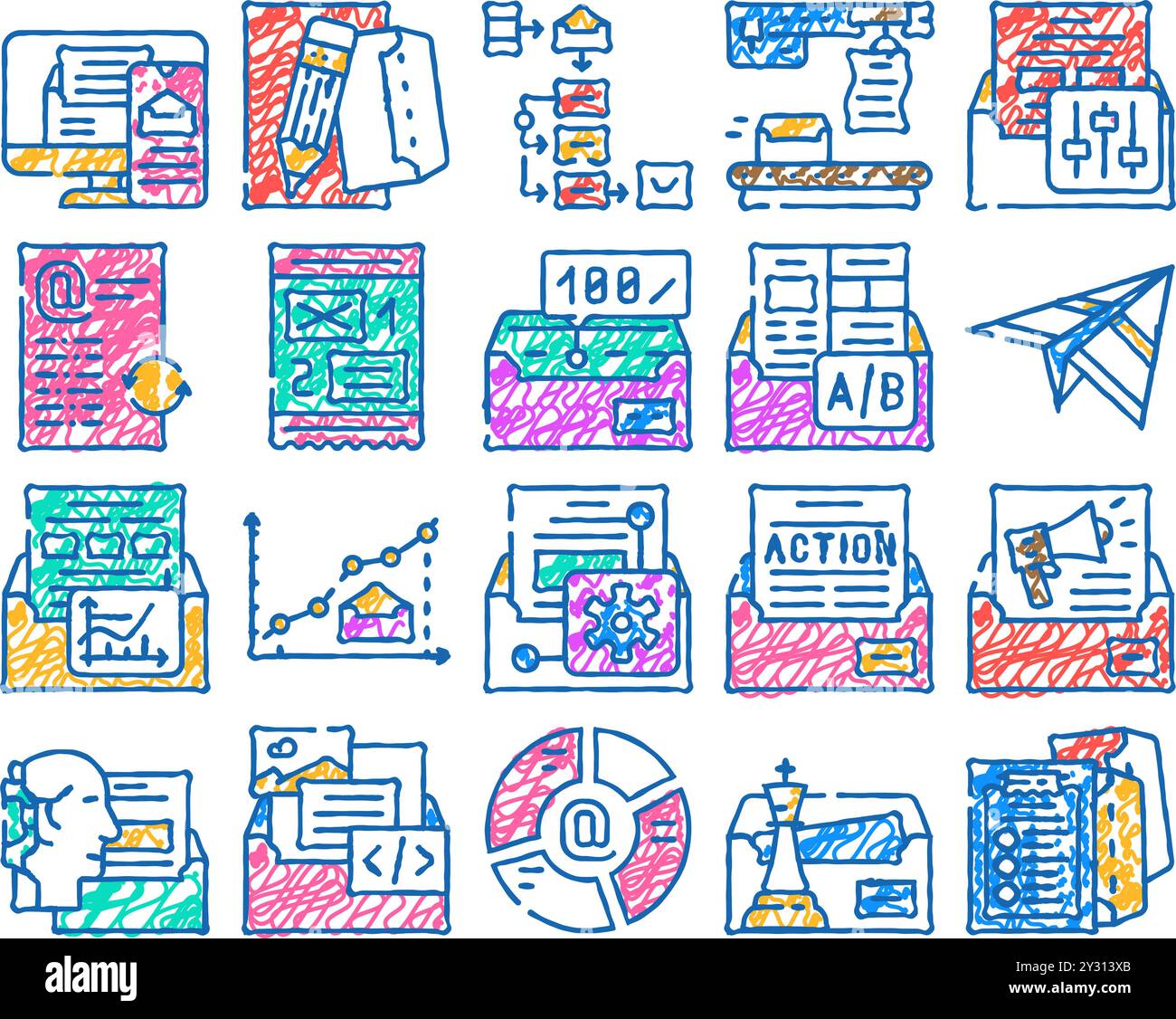 Automated email marketing line Cut Out Stock Images & Pictures - Alamy