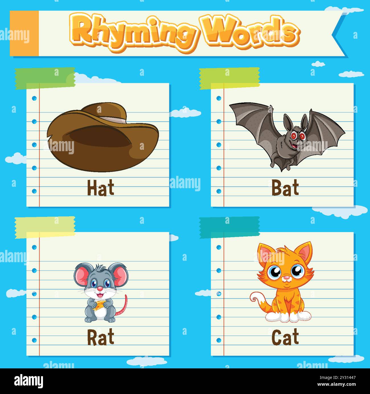 Illustration of rhyming words with images Stock Vector Image & Art - Alamy