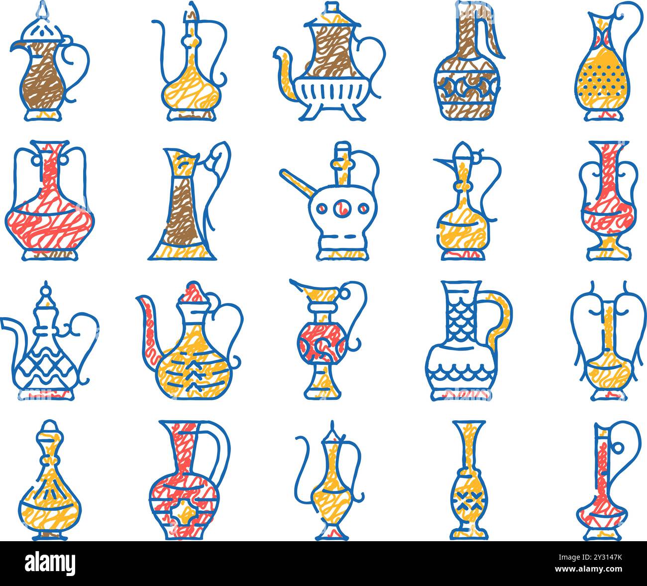 arabic jug traditional container icon hand drawn Stock Vector Image ...