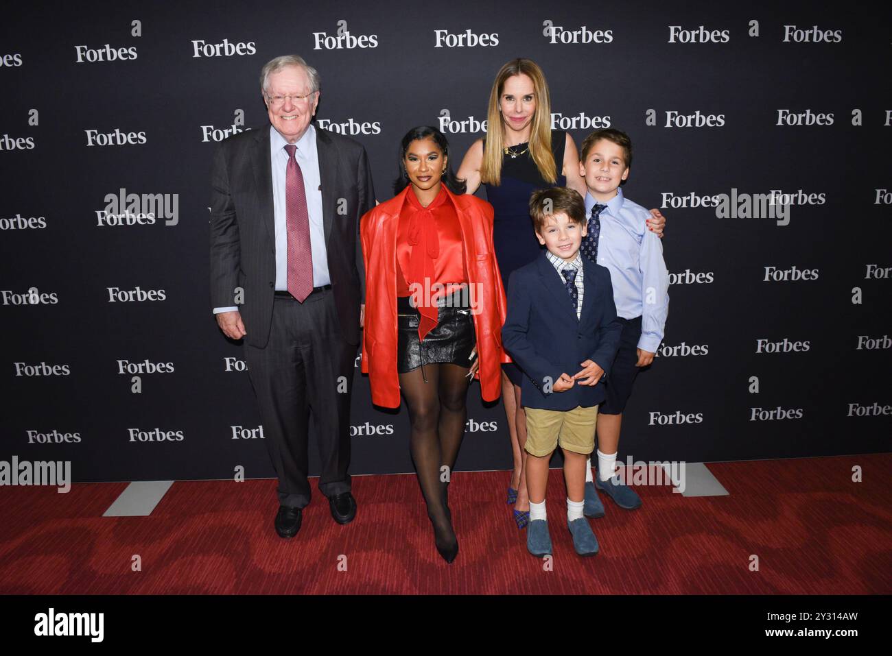 New York, USA. 11th Sep, 2024. Steve Forbes, Jordan Chiles, Moira ...