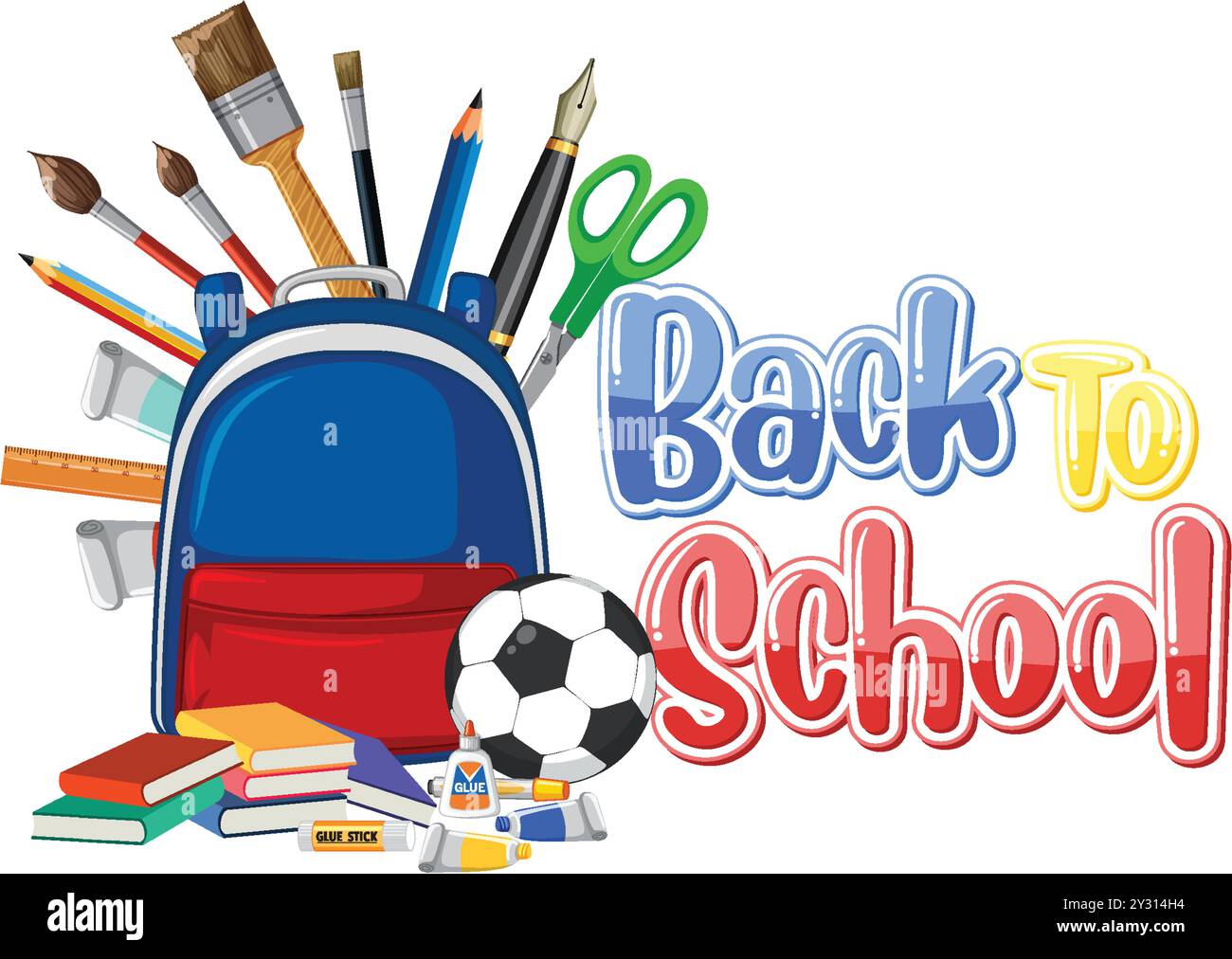 Student backpack books Stock Vector Images - Alamy