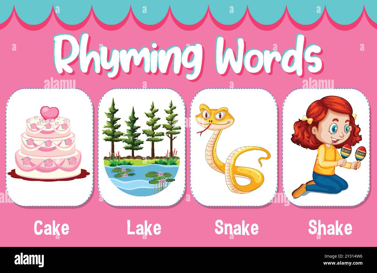 Colorful images of rhyming words for learning Stock Vector Image & Art ...