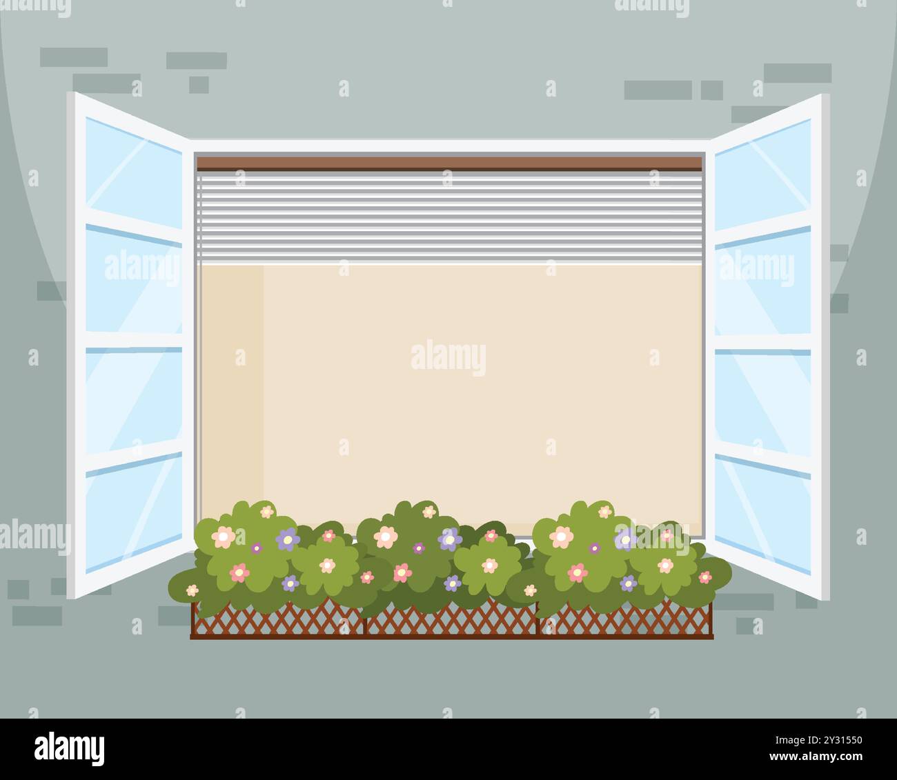 Floral window box Stock Vector Images - Alamy