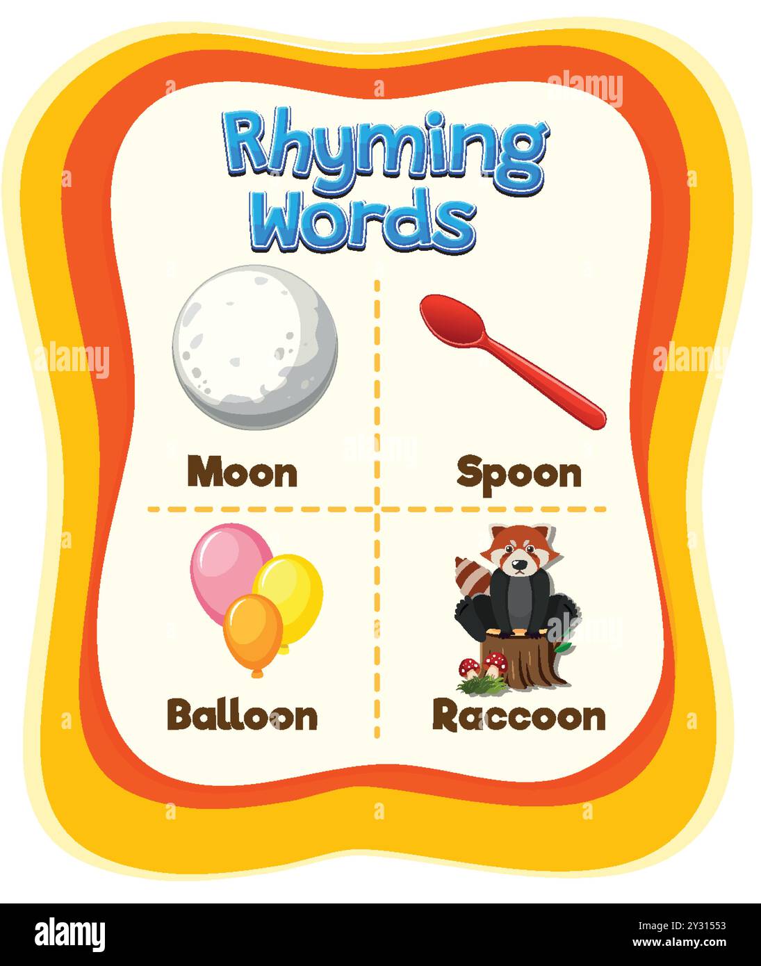 Illustration of words that rhyme together Stock Vector Image & Art - Alamy