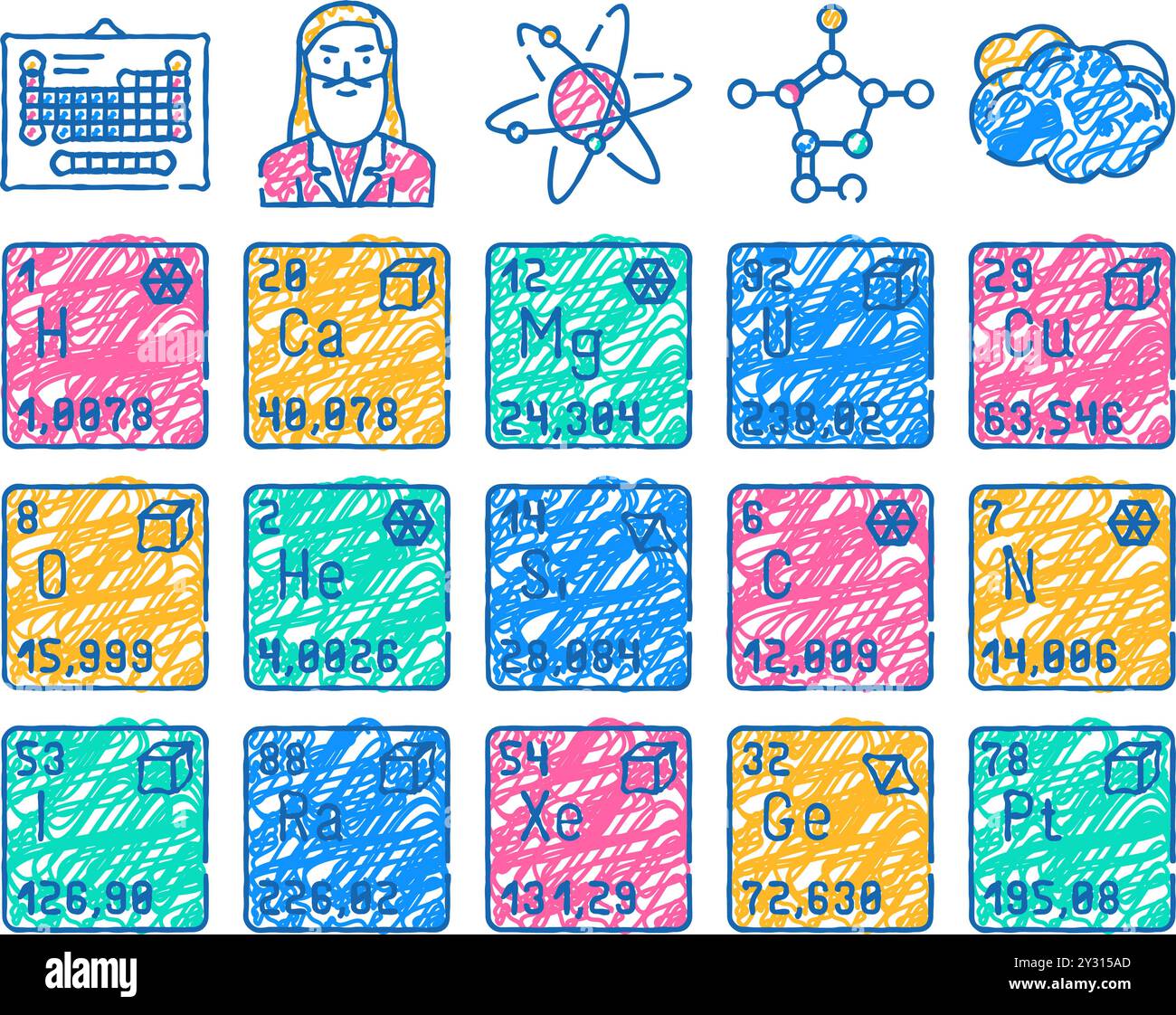 chemistry science chemical icon hand drawn Stock Vector Image & Art - Alamy