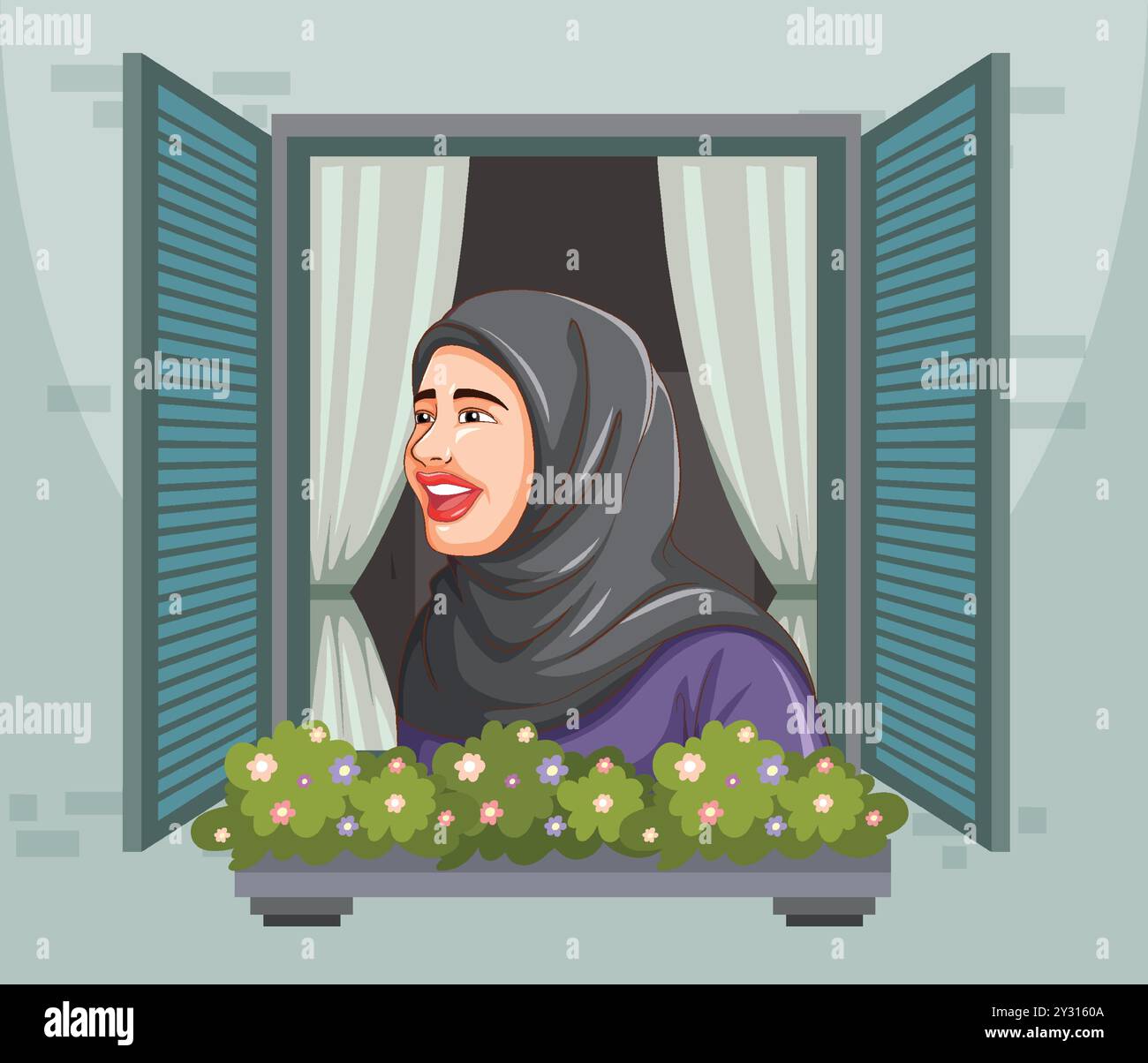 Domestic life through window Stock Vector Images - Alamy