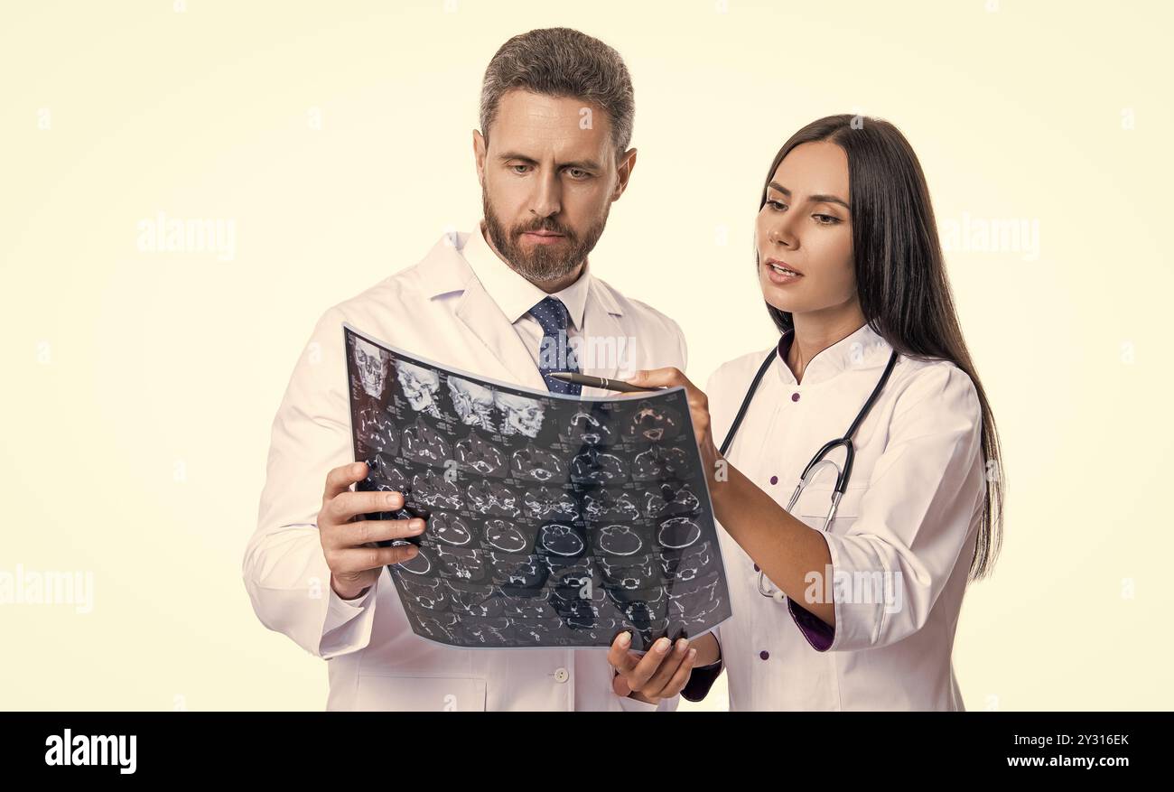 doctor neurologist mri in studio. doctor oncology in mri or ct room of ...