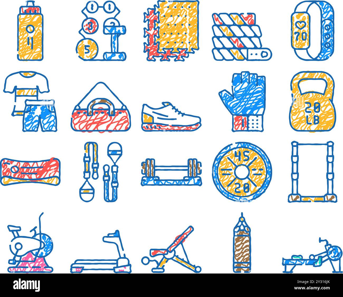 fitness gym exercise icon hand drawn Stock Vector Image & Art - Alamy