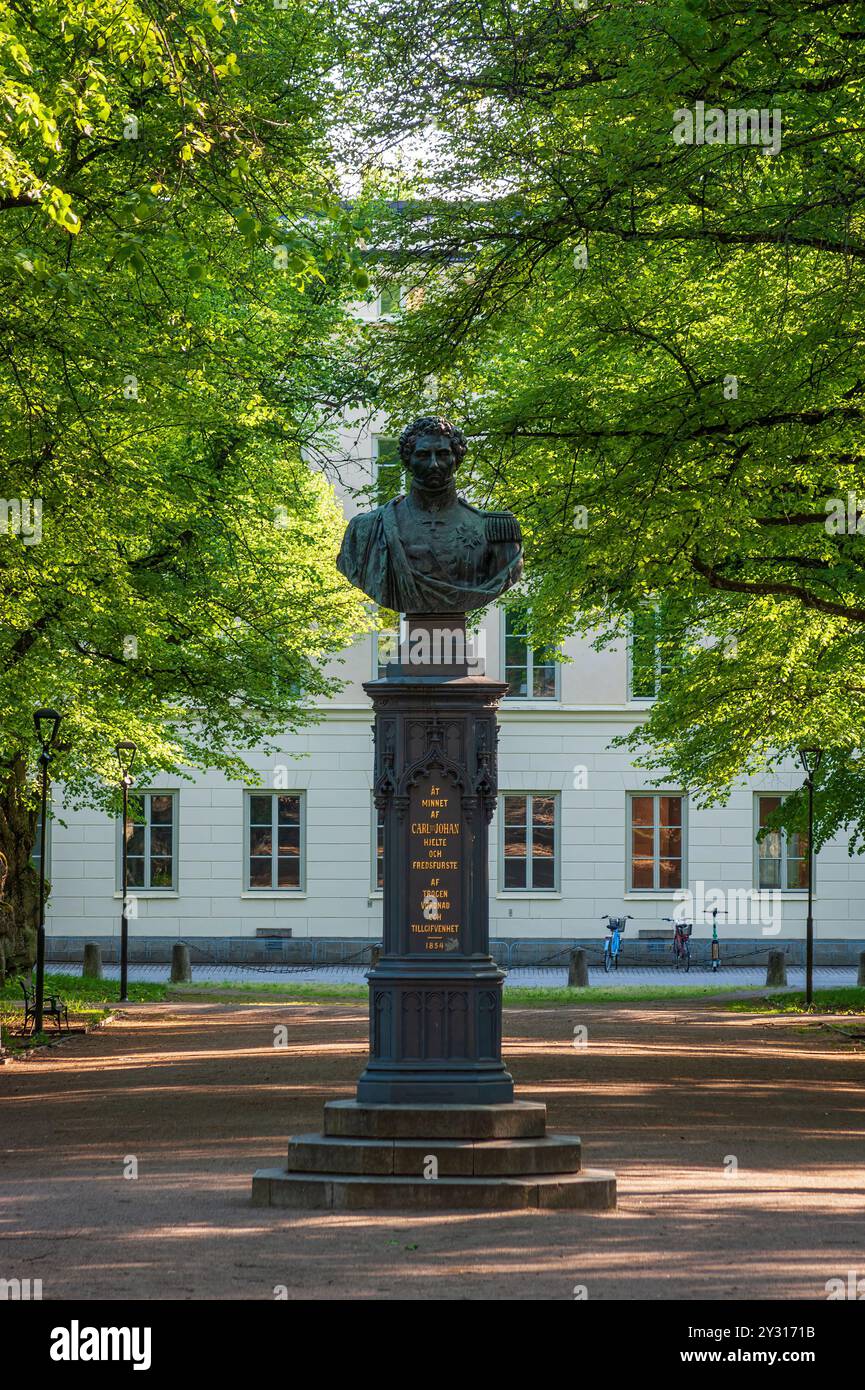 Statue of Carl XIV Johan, King of Sweden and Norway, in Carolina Park ...