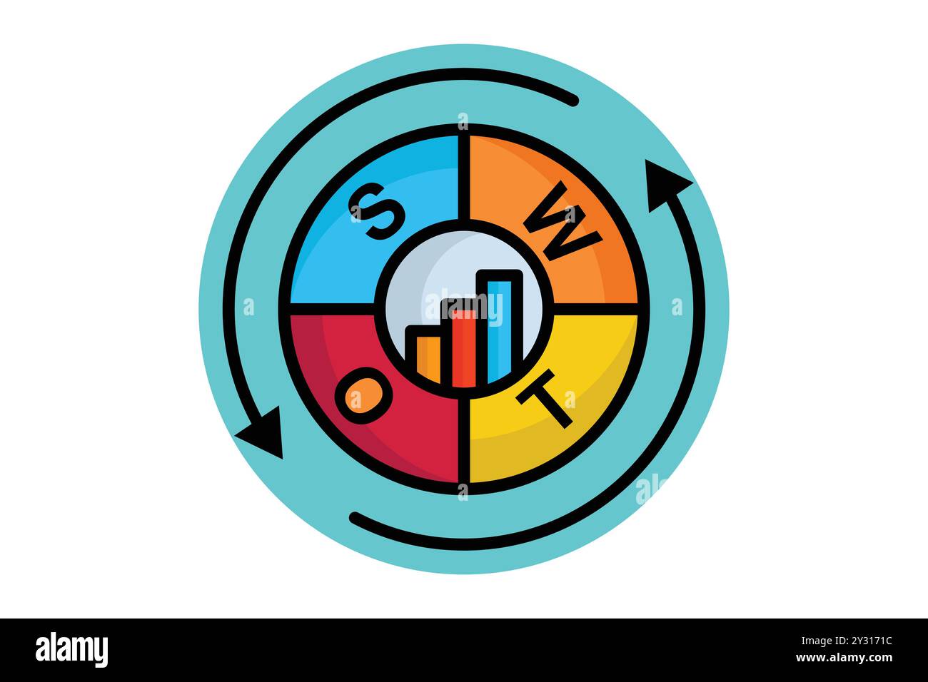 SWOT colored outline icon. icon related to business management ...