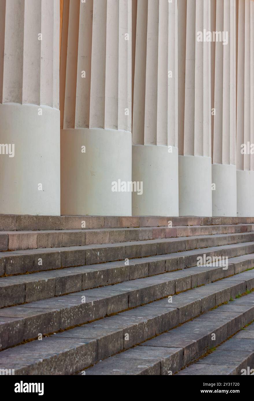 Linneanum's neoclassical columns and stone steps, Uppsala University ...
