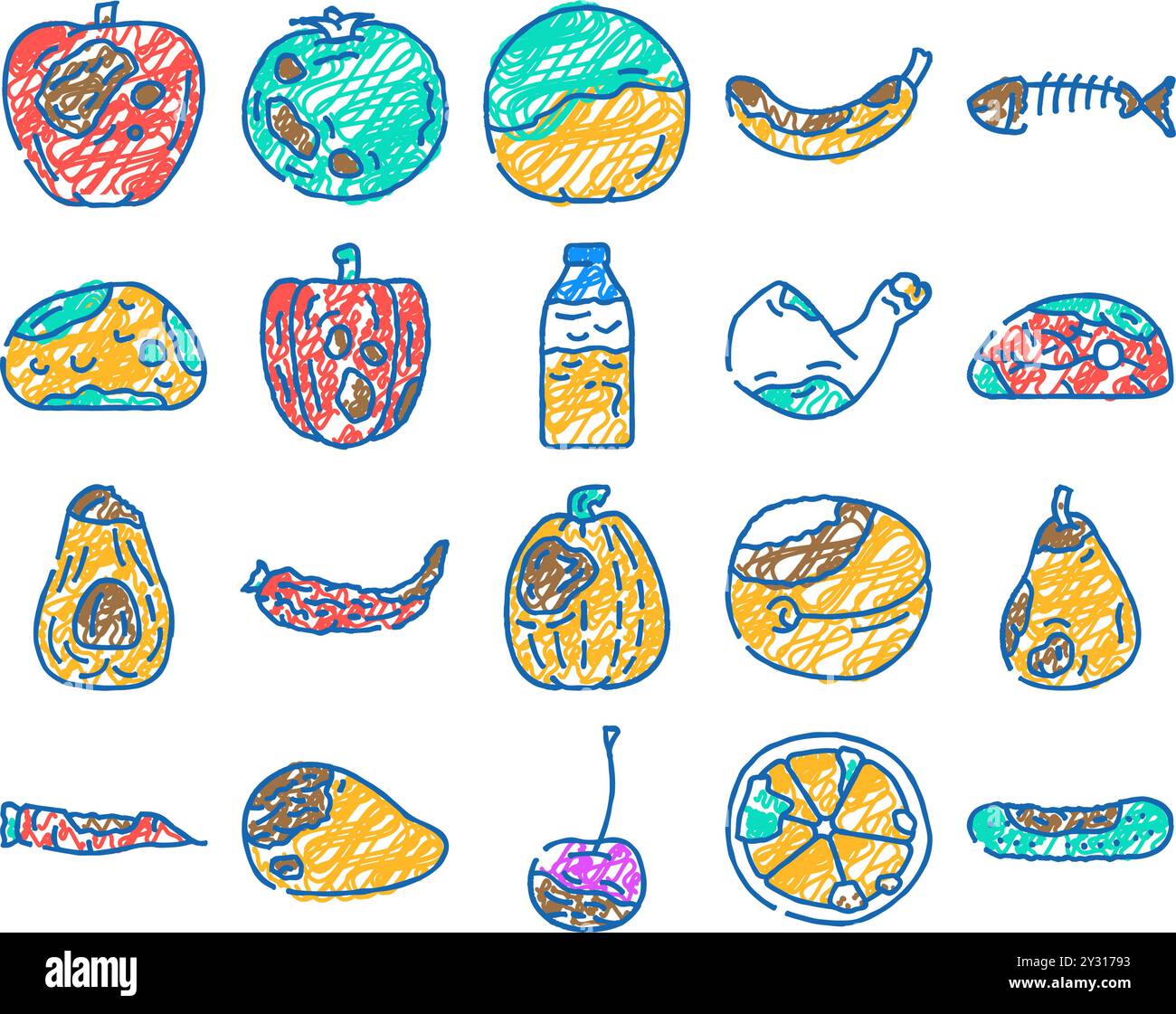 rotten food waste icon hand drawn Stock Vector Image & Art - Alamy
