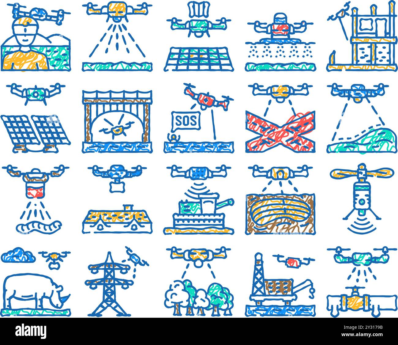 drone use technology icon hand drawn Stock Vector Image & Art - Alamy