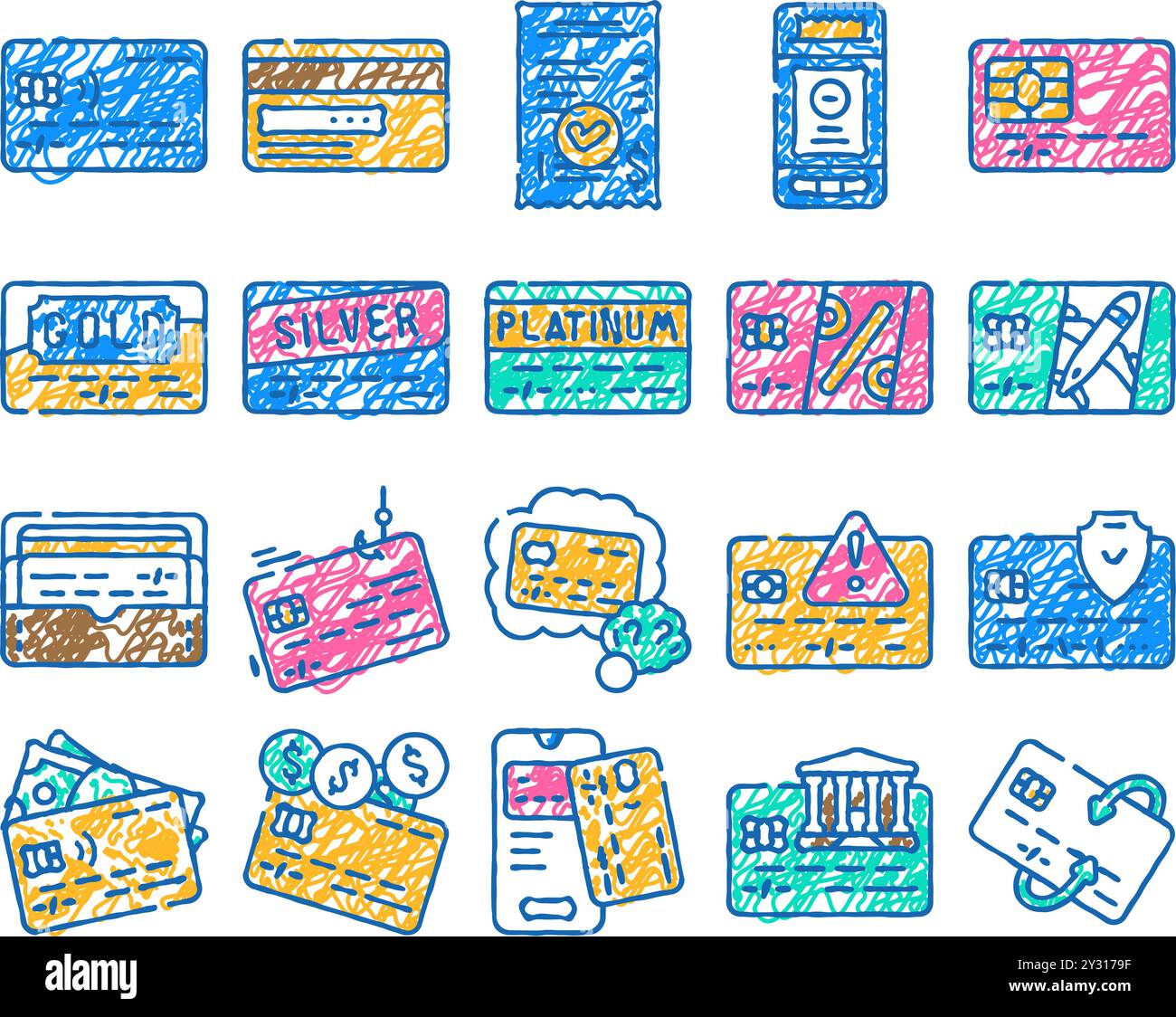 credit card bank payment icon hand drawn Stock Vector Image & Art - Alamy