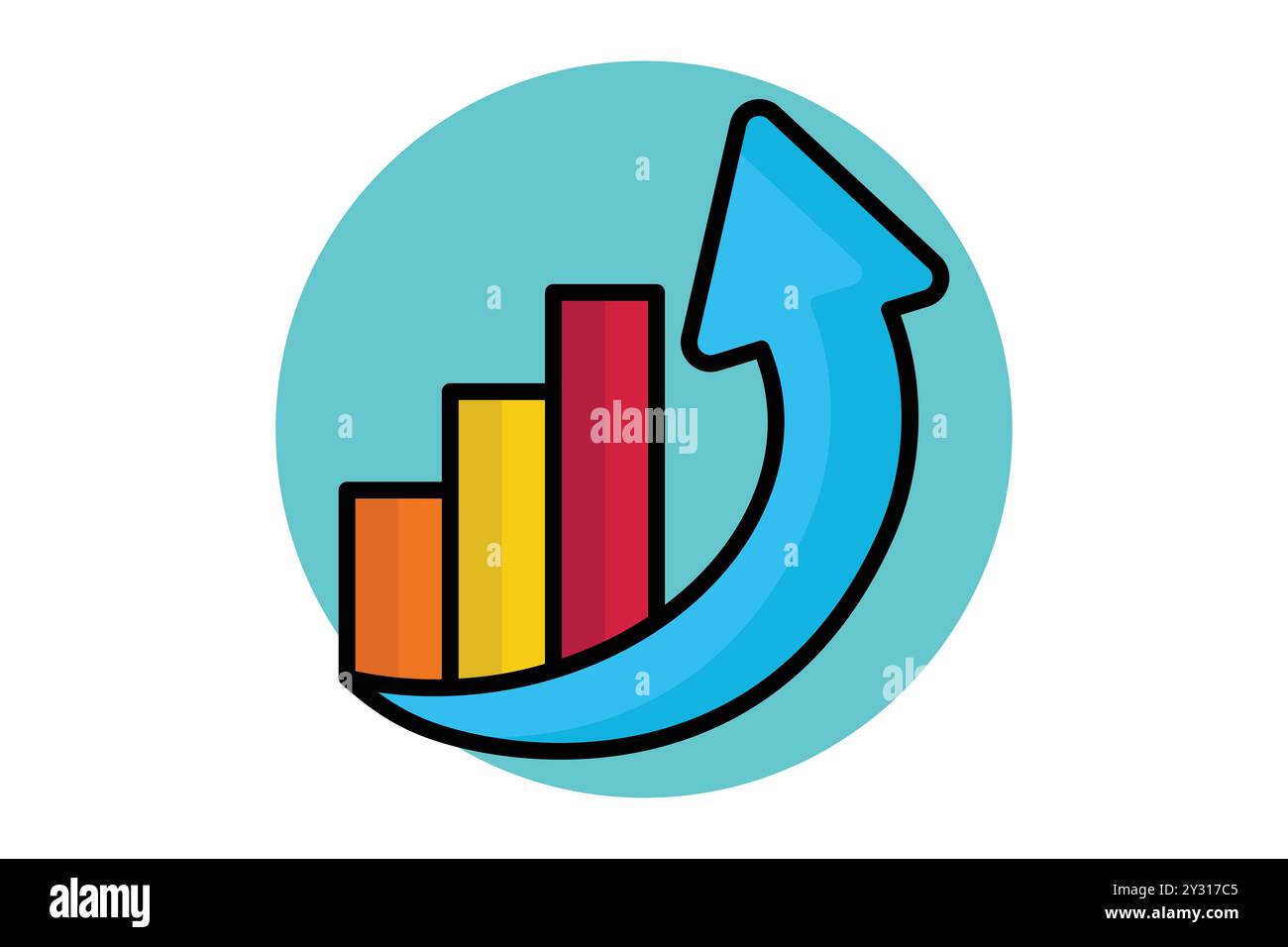 Trends colored outline icon. chart with up arrow. icon related to SWOT ...