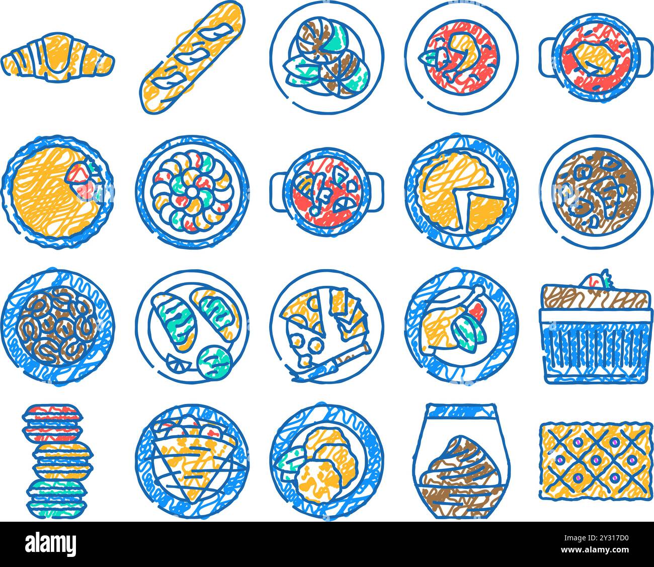 Closeup delicious breakfast french Stock Vector Images - Alamy