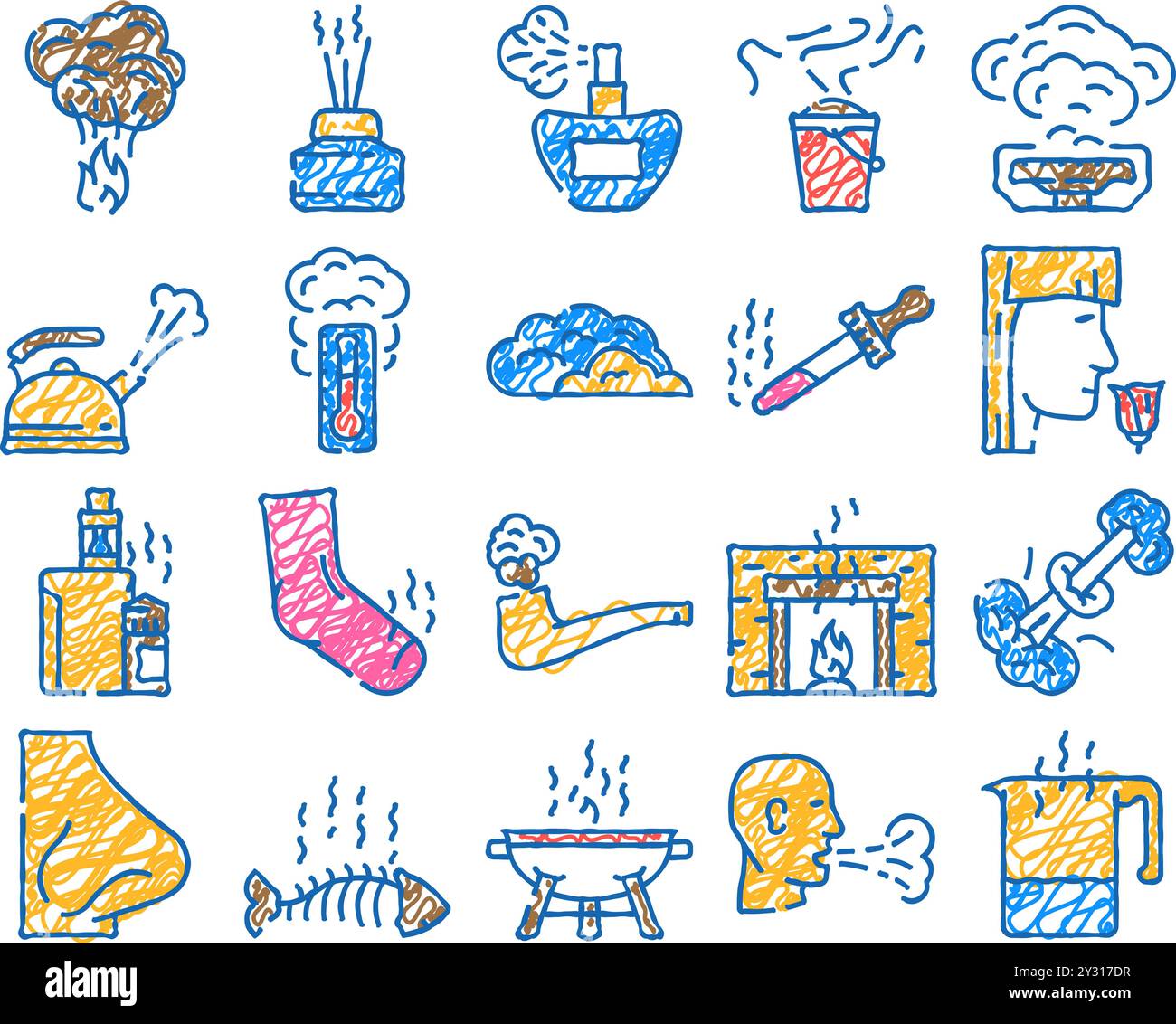 smell nose aroma odor icon hand drawn Stock Vector Image & Art - Alamy