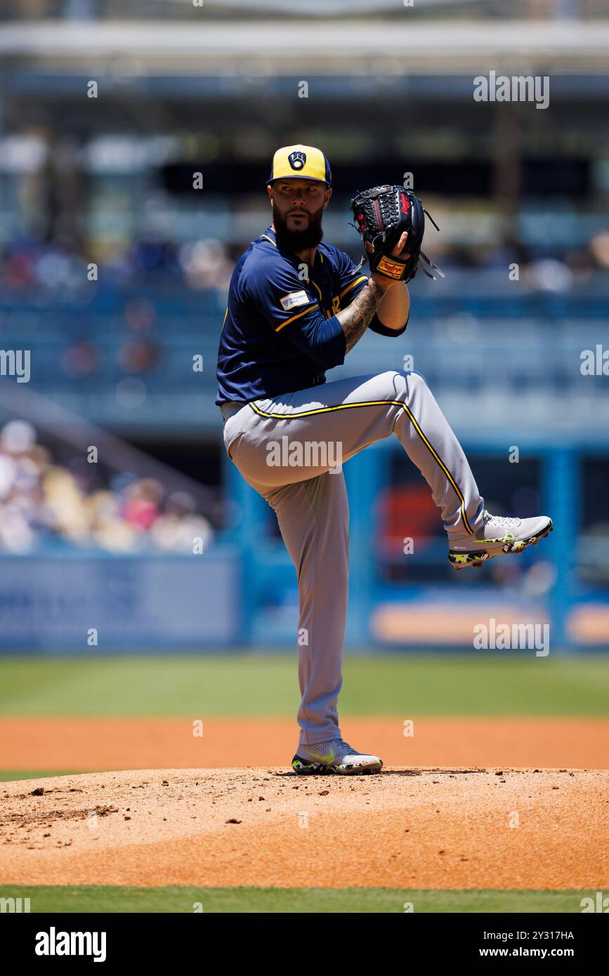 LOS ANGELES, CA - JULY 07: Milwaukee Brewers pitcher Dallas Keuchel (60 ...