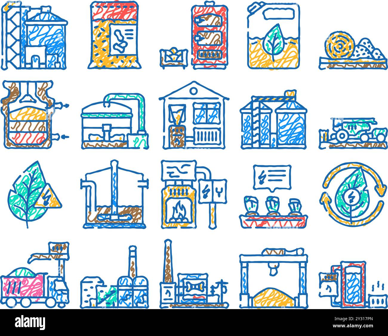 biomass energy plant green icon hand drawn Stock Vector Image & Art - Alamy