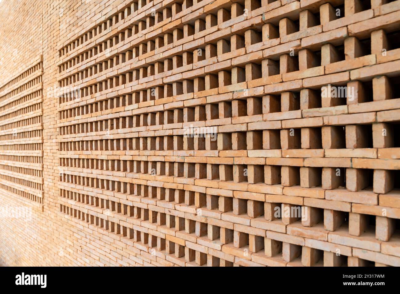 The new pattern of hole brick wall arrangement art with modern and ...