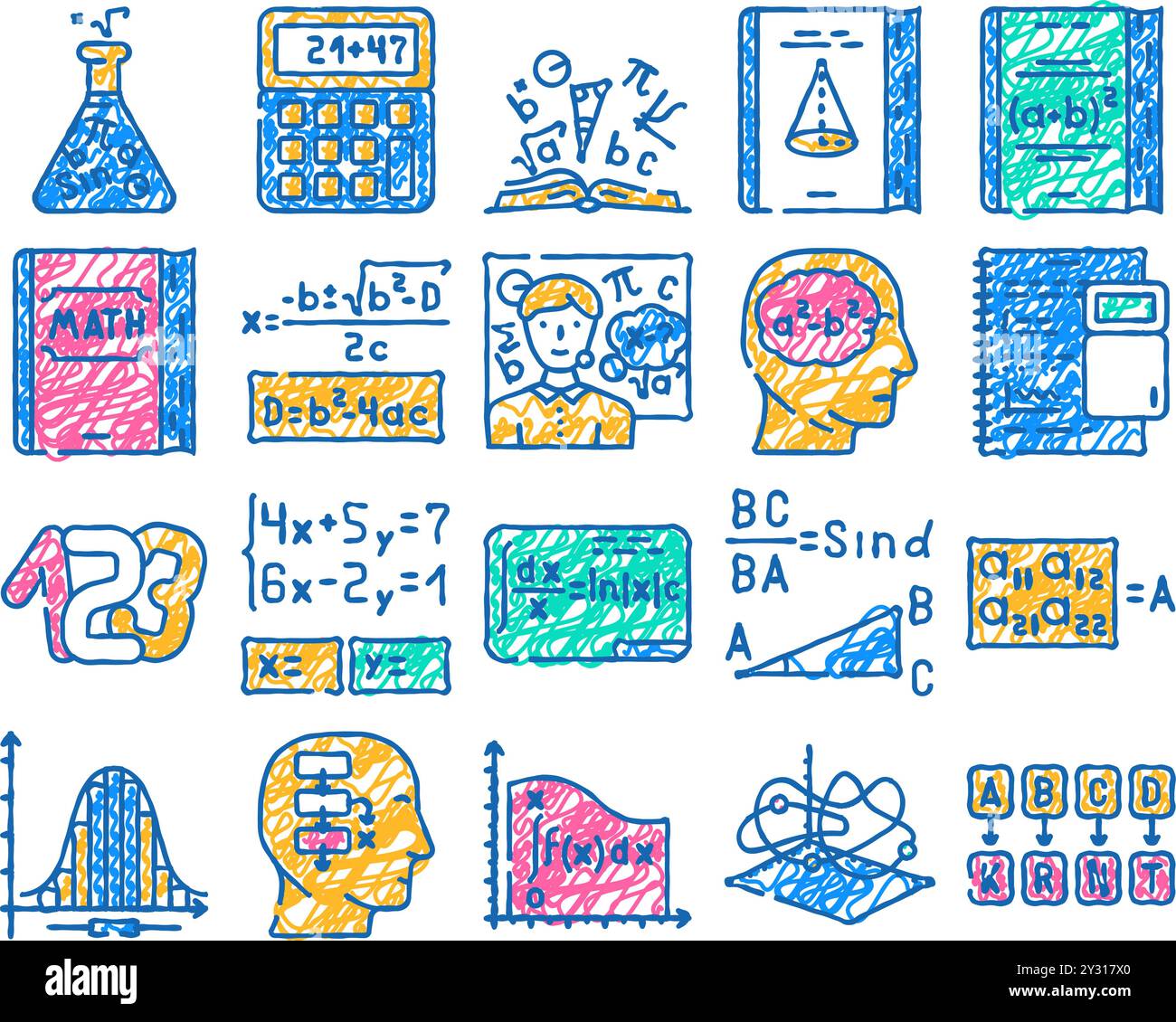 math science education school icon hand drawn Stock Vector Image & Art ...