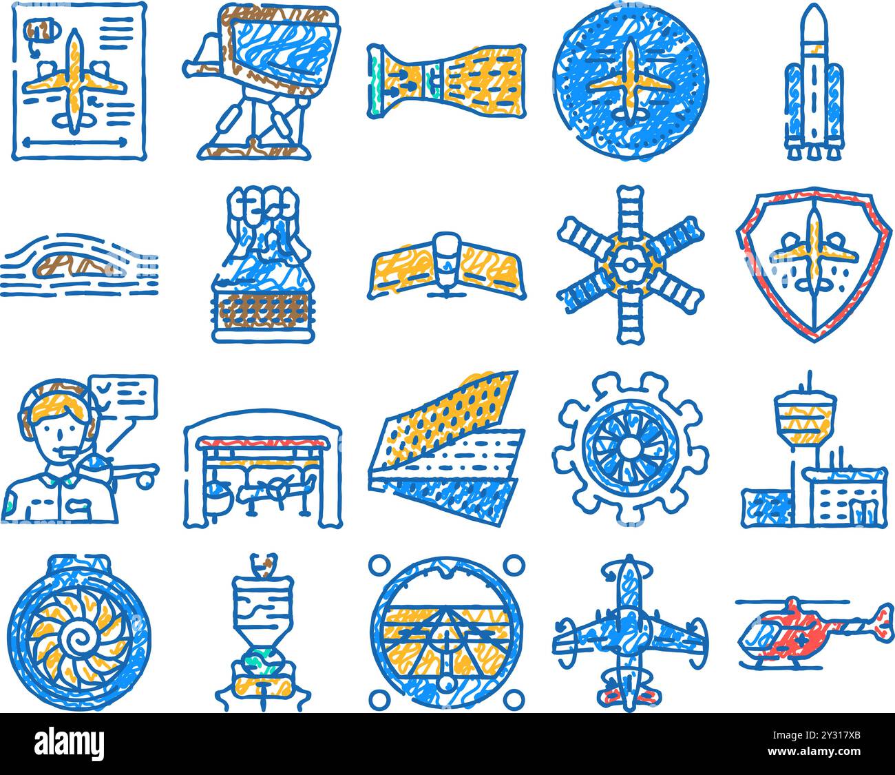 aeronautical engineer aviation icon hand drawn Stock Vector Image & Art ...