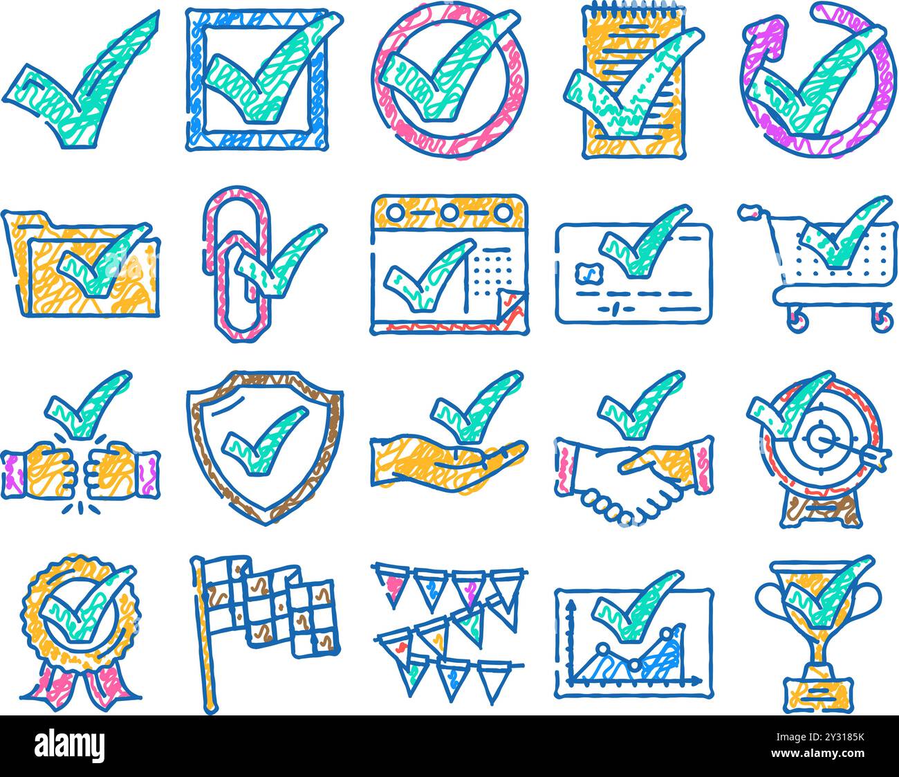 check mark yes correct icon hand drawn Stock Vector Image & Art - Alamy