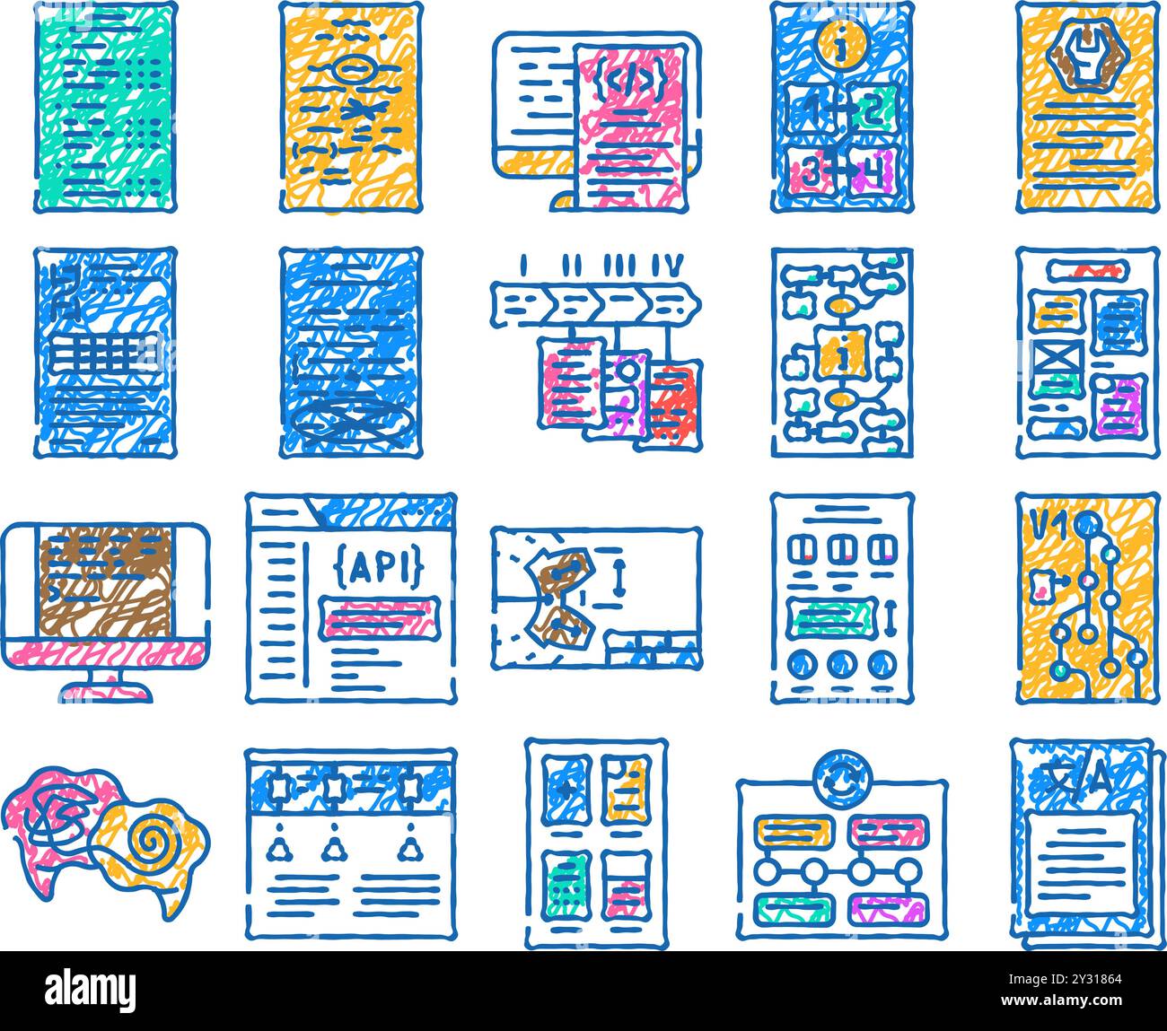 technical writer document manual icon hand drawn Stock Vector Image & Art - Alamy