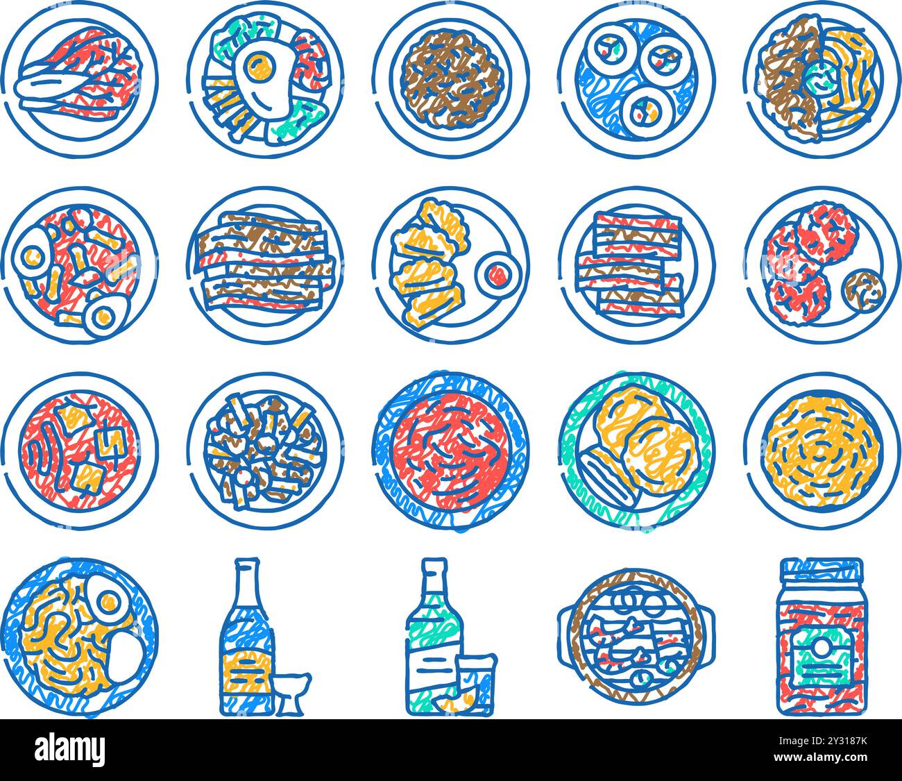 Korean food dish stir Stock Vector Images - Alamy