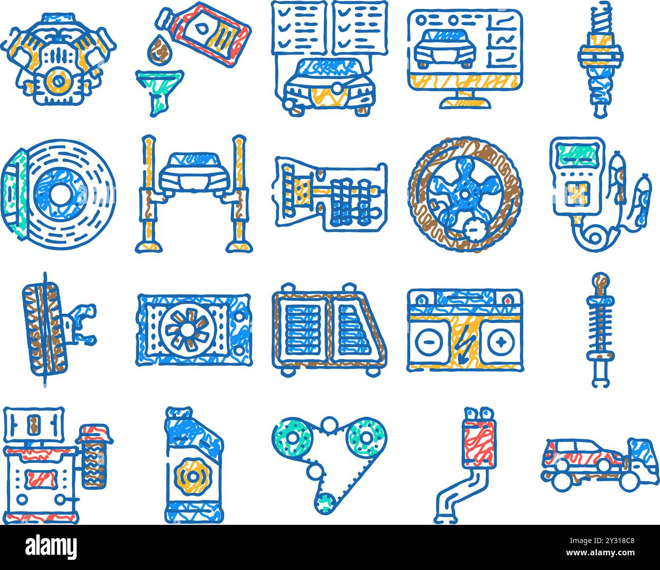car mechanic auto icon hand drawn Stock Vector Image & Art - Alamy