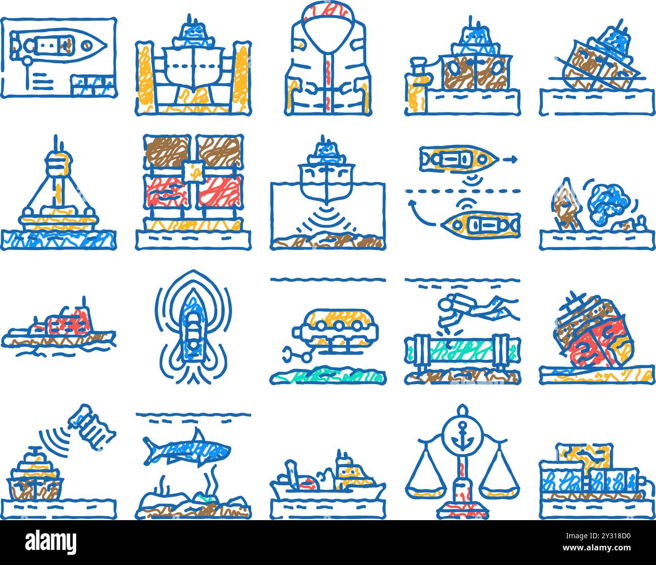 marine engineering ship icon hand drawn Stock Vector Image & Art - Alamy