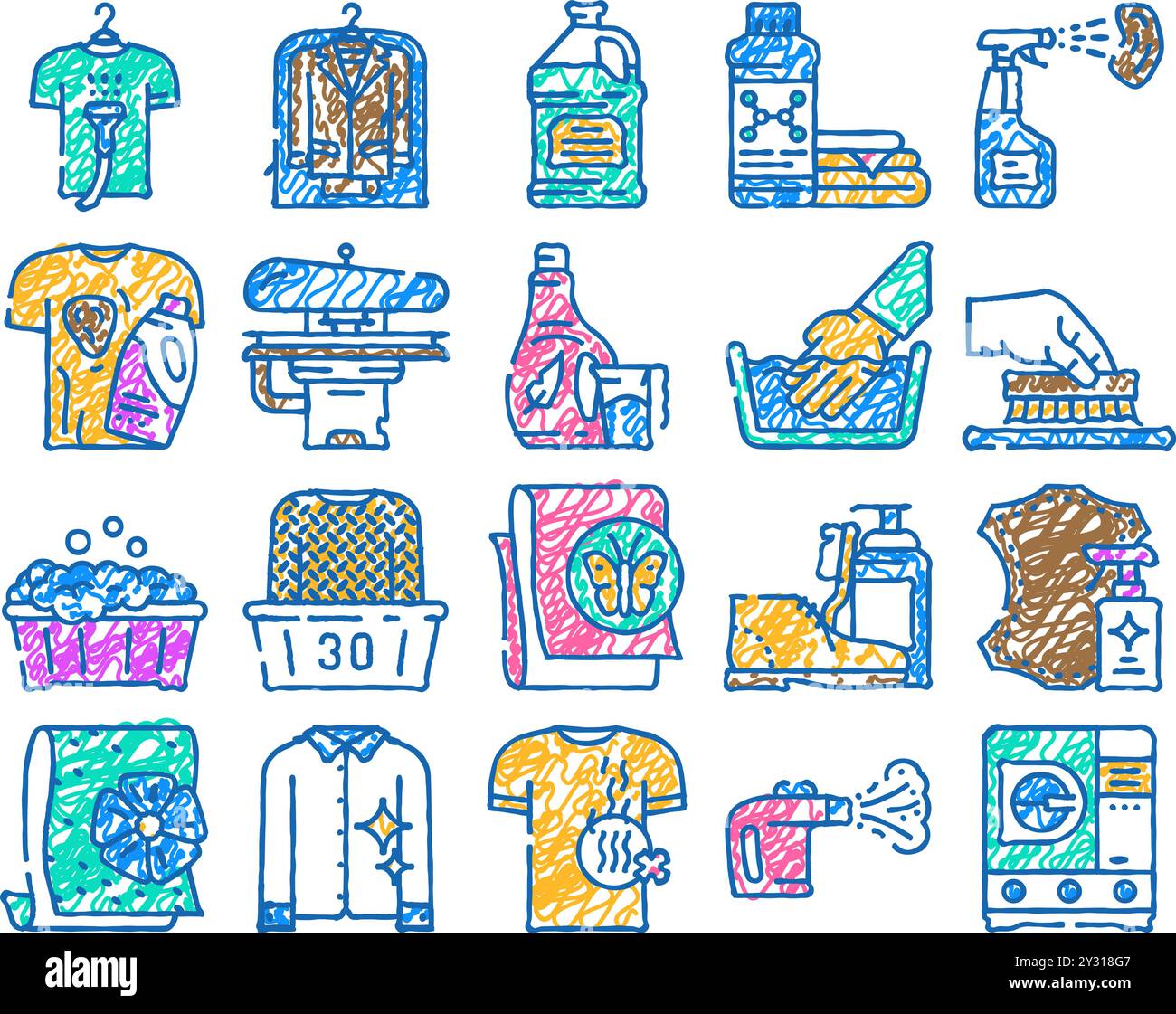 dry cleaning laundry service icon hand drawn Stock Vector Image & Art ...