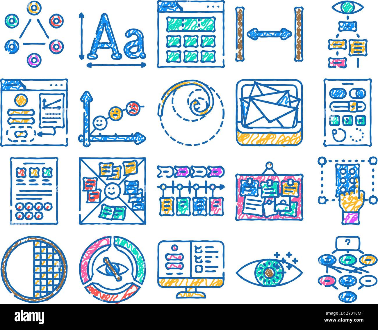 ux ui design app website icon hand drawn Stock Vector Image & Art - Alamy
