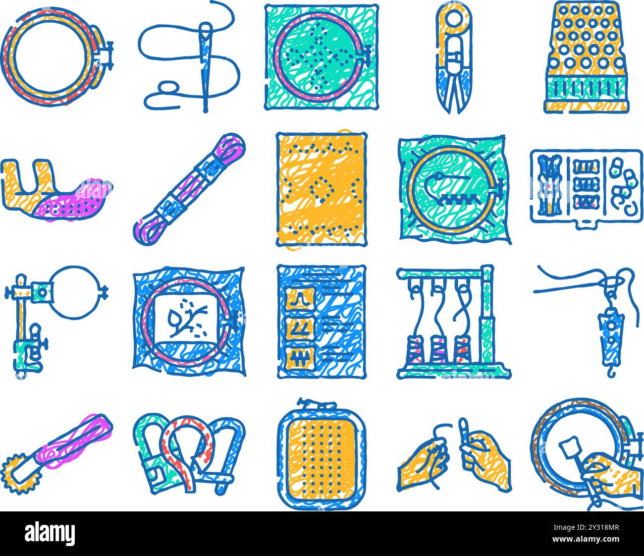Linen fabric cloth doodle Cut Out Stock Images & Pictures - Alamy
